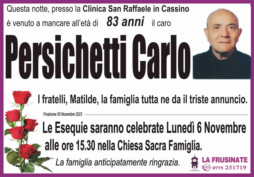 Funerali e annunci funebri a Frosinone | Carlo Persichetti - Funer24