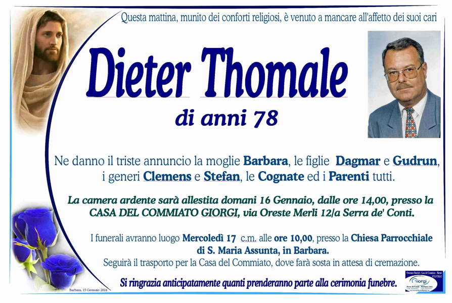 Funerali e annunci funebri a Barbara | Dieter Thomale - Funer24