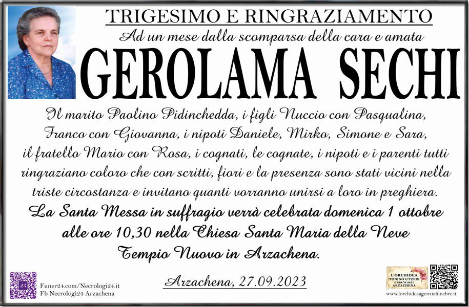 Funerali e annunci funebri a Arzachena | Gerolama Sechi - Funer24