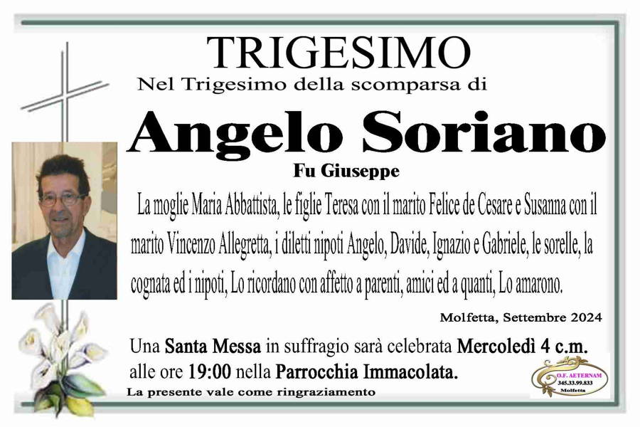 Funerali e annunci funebri a Molfetta | Angelo Soriano - Funer24