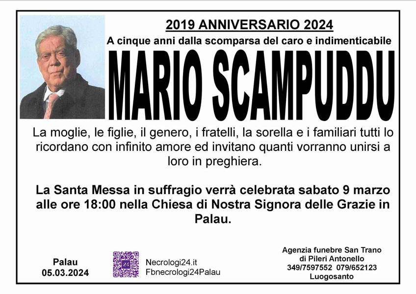 Funerali e annunci funebri a | Mario Scampuddu - Funer24