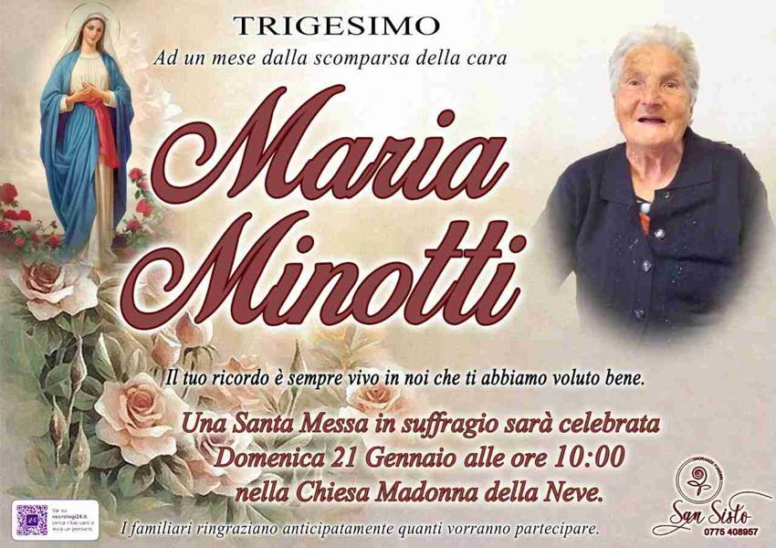 Funerali e annunci funebri a Frosinone | Maria Minotti - Funer24