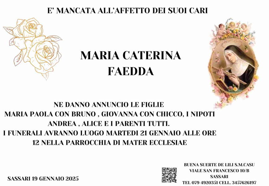Funerali e annunci funebri a Sassari | Faedda Maria Caterina - Funer24
