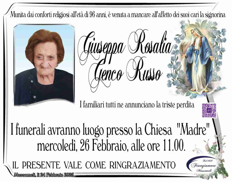 Funerali e annunci funebri a Mussomeli | Giuseppa Rosalia Genco Russo ...