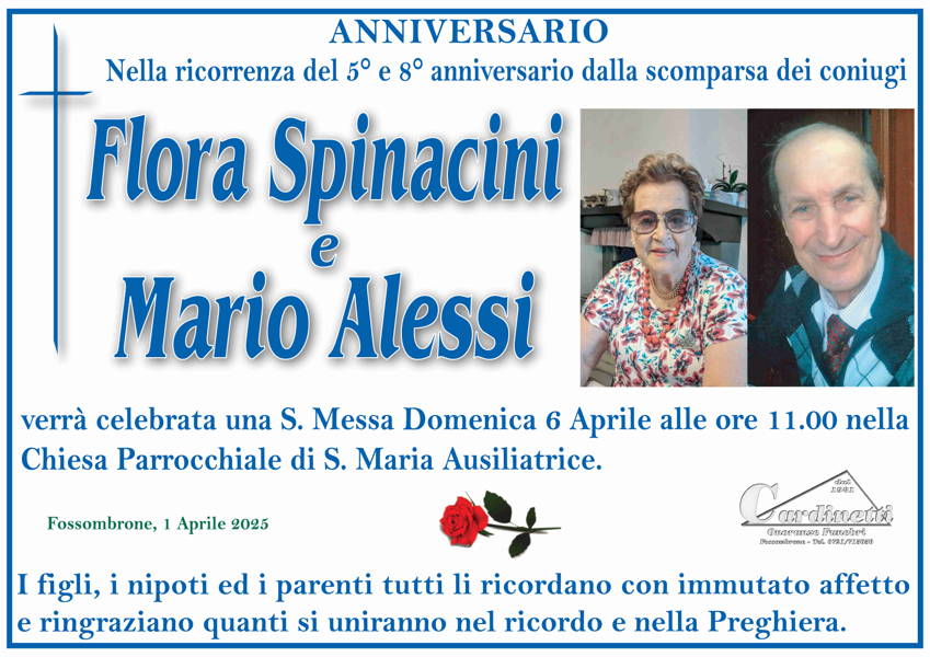 Funerali e annunci funebri a | Flora Spinacini e Mario Alessi - Funer24