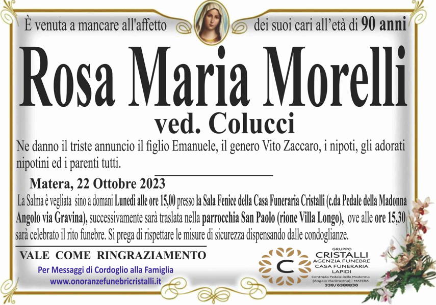Funerali e annunci funebri a Matera | Rosa Maria Morelli - Funer24